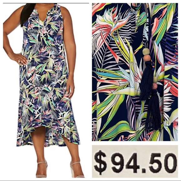 Rafaella | Dresses | Nwt Rafaella Plus Size Floral High Low Dress ...